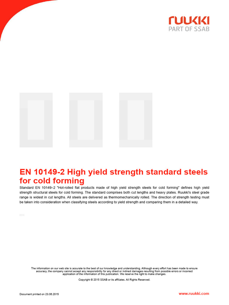 En 10149 2 High Yield Strength Standard Steels For Cold Forming | PDF | Structural Steel