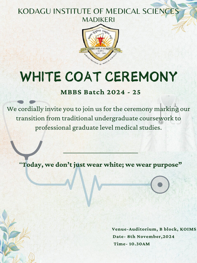 White Coat Ceremony Invitation PDF | PDF