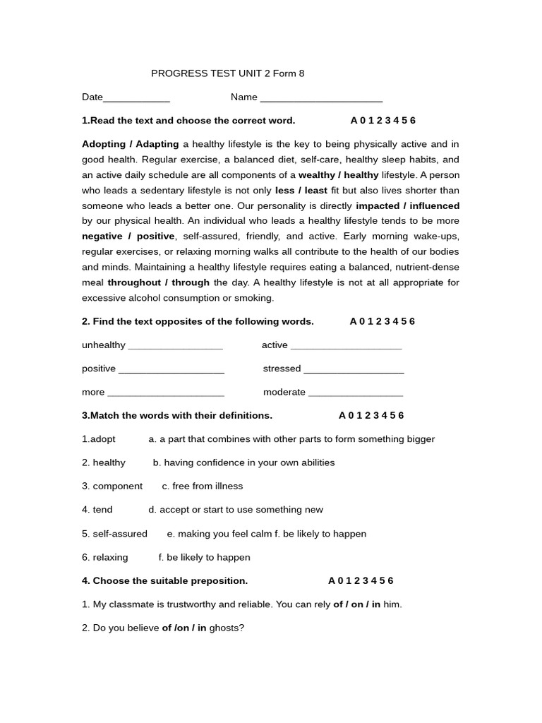 Progress Test U 2 Pdf Social Psychology Psychological Concepts