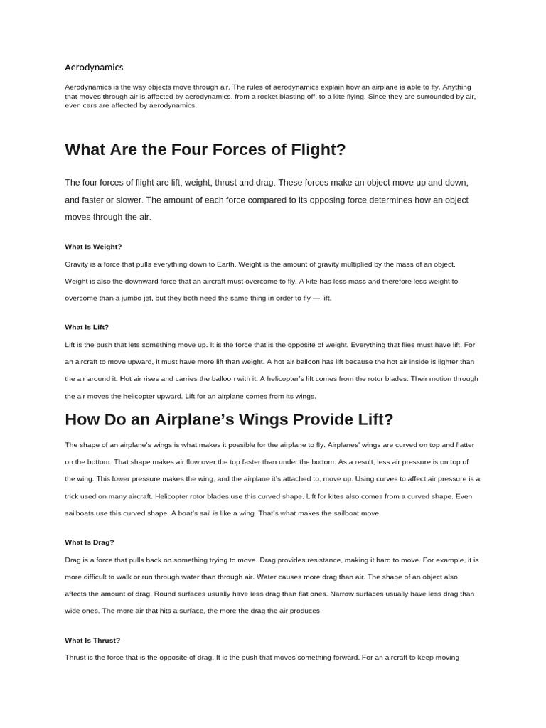 Aerodynamics | PDF | Flight | Lift (Force)