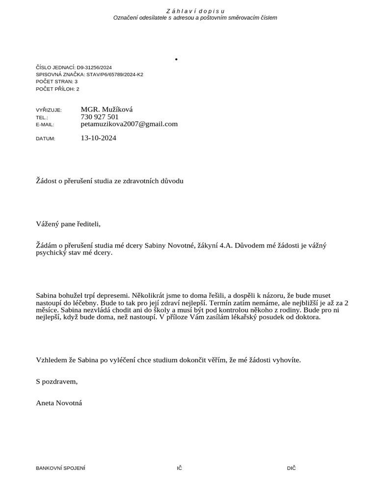 Úřední Dopis | PDF