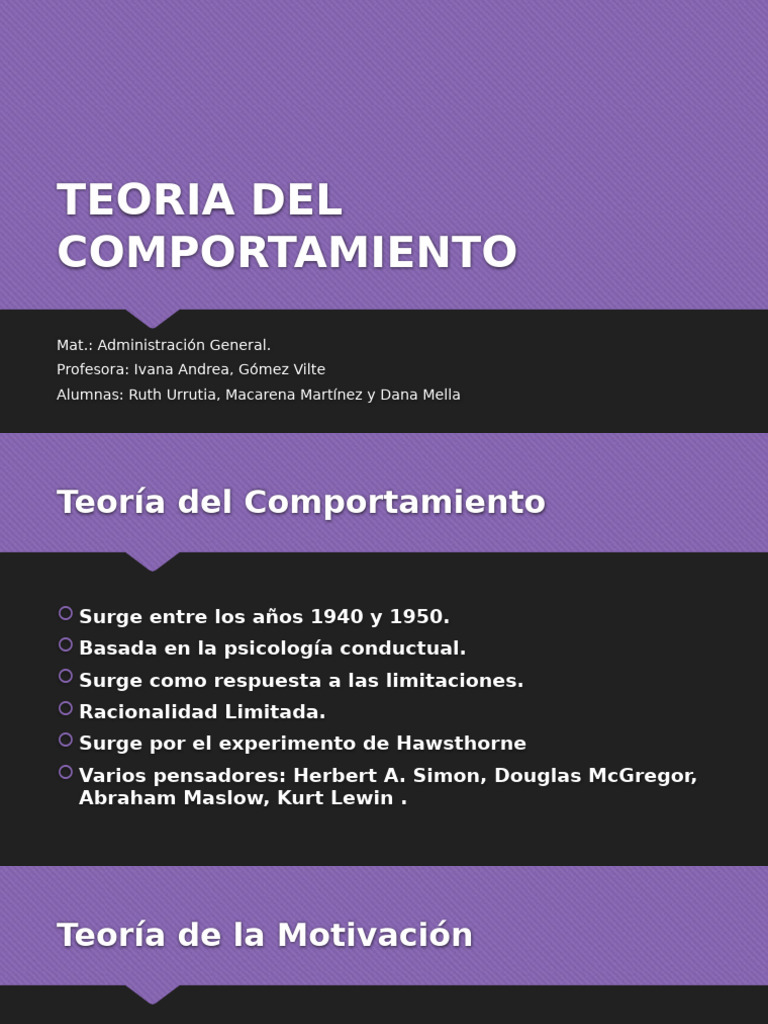 Teoría del Comportamiento Organizacional | PDF | Motivacional | Motivación