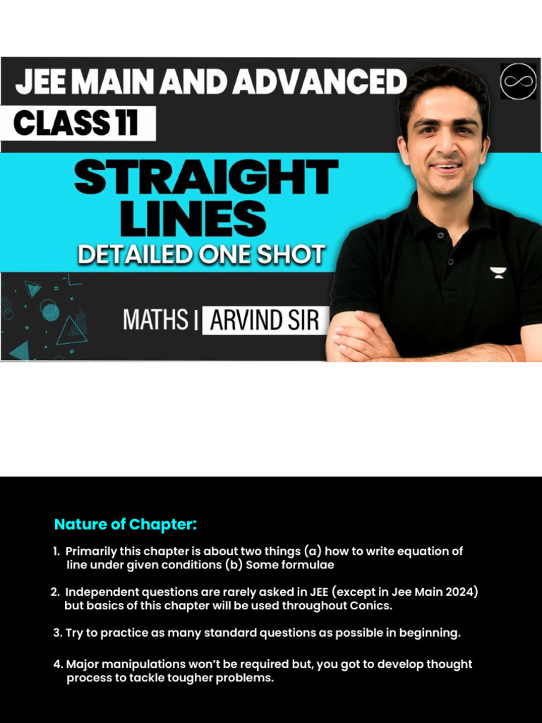 Straight Lines Class 11 One Shot | PDF | Line (Geometry) | Mathematical ...