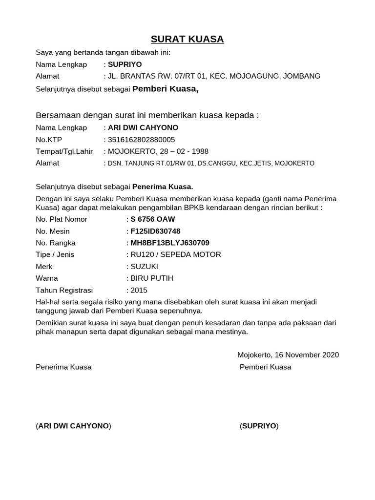 Surat Kuasa | PDF