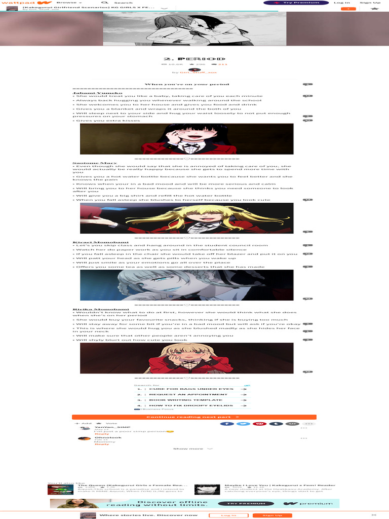 Kakegurui Girls x Female Reader Scenarios | PDF