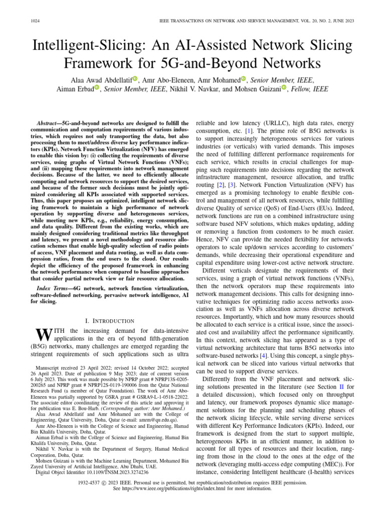Intelligent-Slicing An AI-Assisted Network Slicing Framework For 5G-And-Beyond Networks | PDF ...