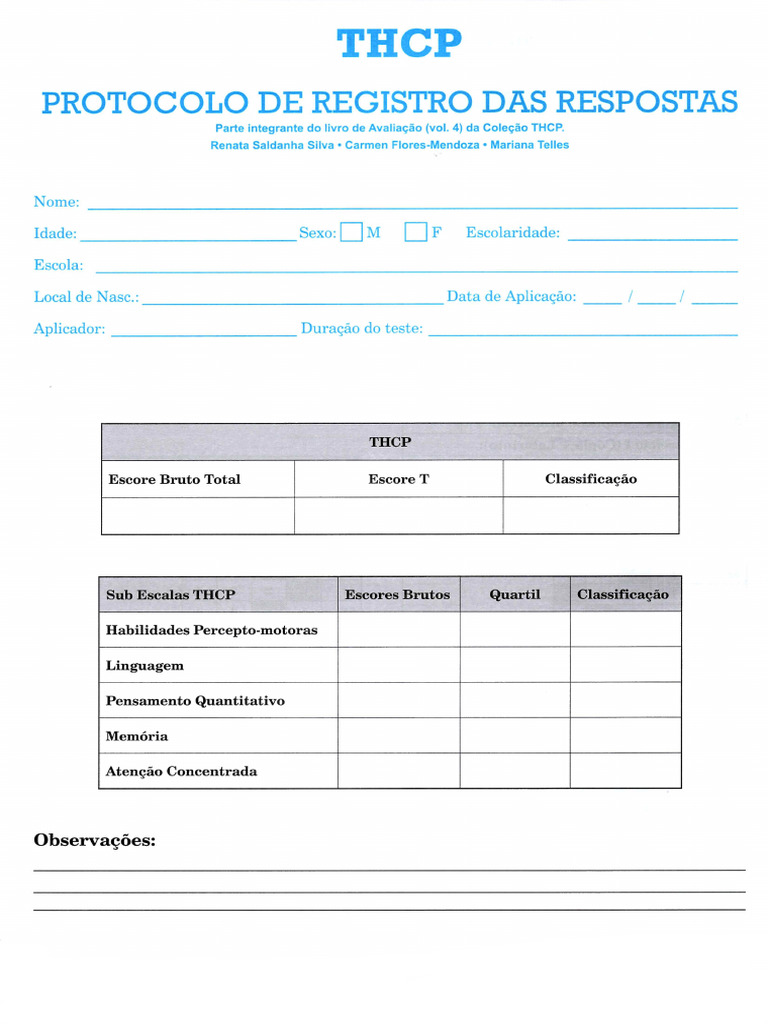 THCP Protocolo Registro | PDF