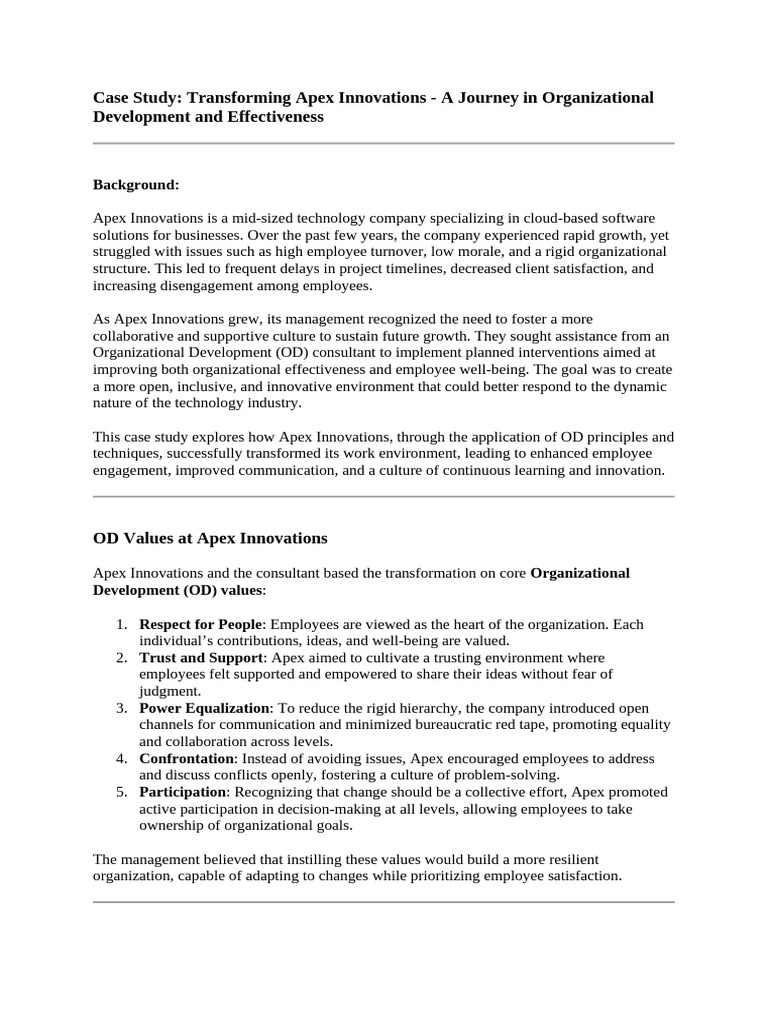 Case Study - Ob PGDM 2024 | PDF | Innovation | Team Building