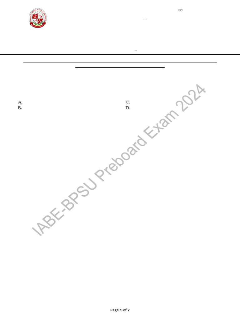 Bpsu Area Iii - Preboard Set 1 | PDF | Heat Transfer | Anaerobic Digestion