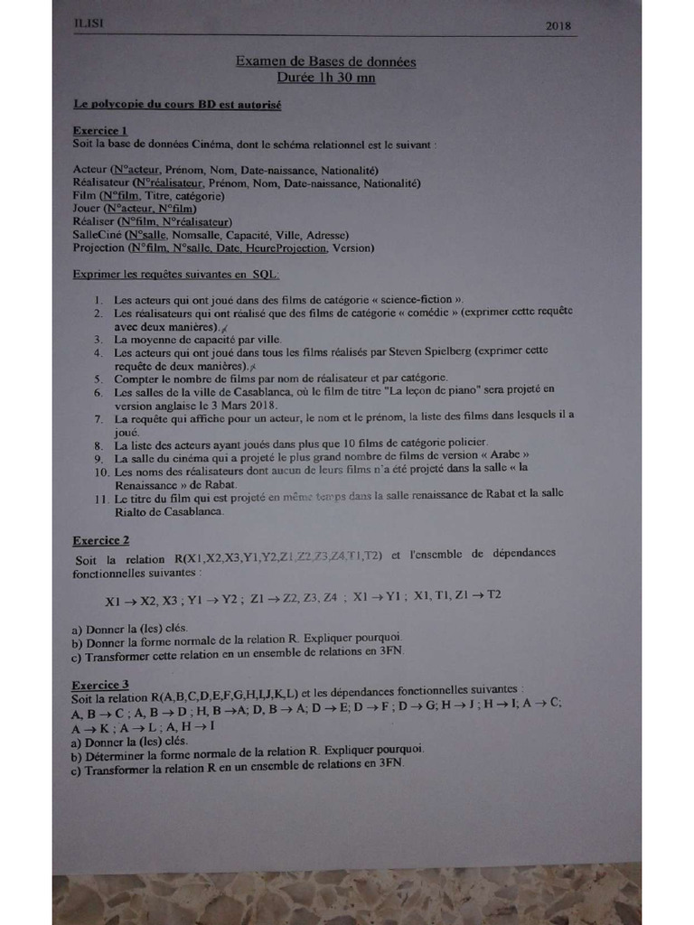 Examen BDD | PDF