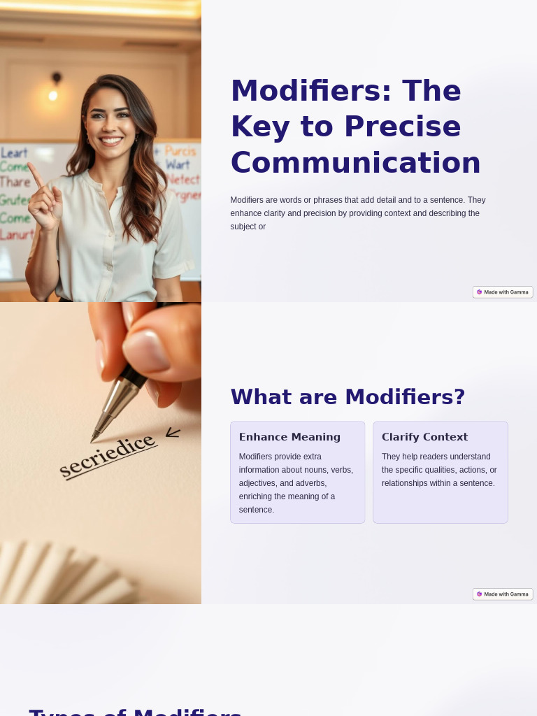 Modifiers The Key To Precise Communication Pdf