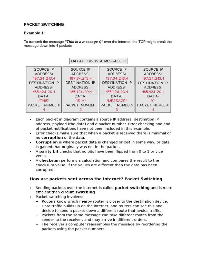 PACKET SWITCHING | PDF | Router (Computing) | Internet Protocols