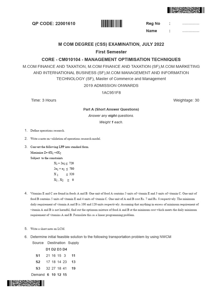 22001610 | PDF | Mathematical Optimization | Applied Mathematics