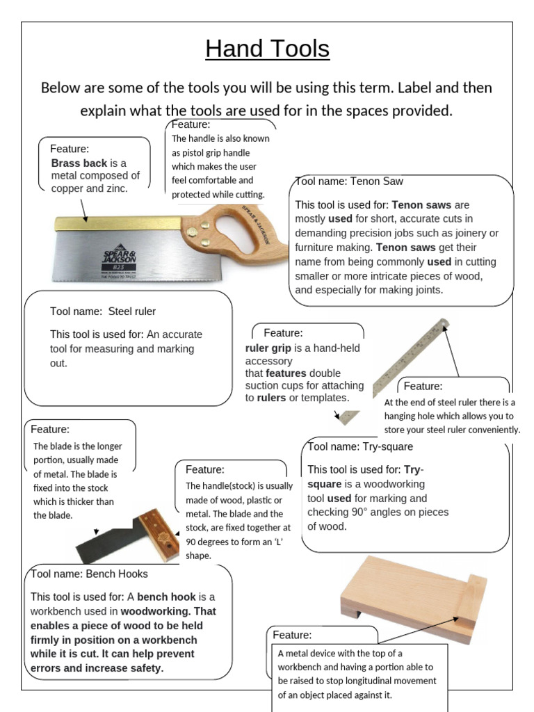 Woodworking Tools Guide | PDF | Equipment | Woodworking