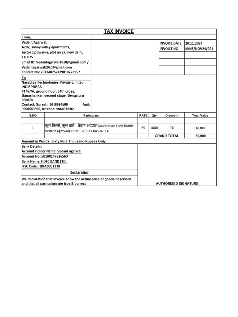 Vedant - 1000 Copies | PDF