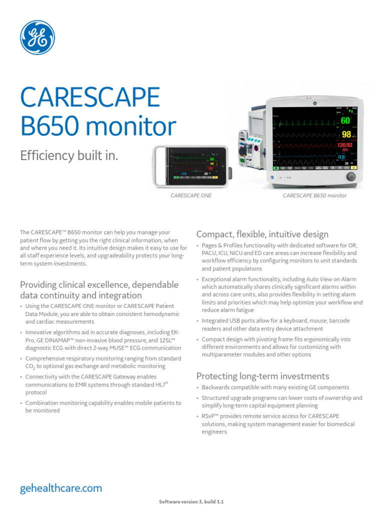 GE - MS-Global-CARESCAPE-B650-Monitor-v3.1-Spec-sheet-English-03-2019 ...