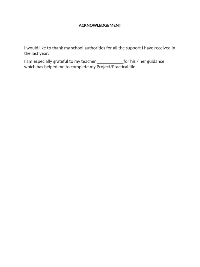 Acknowledgement Page For Prac Files | PDF