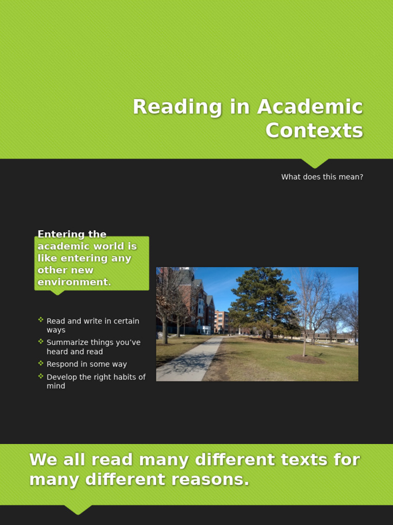 Reading in Academic Contexts | PDF | Fallacy | Reason