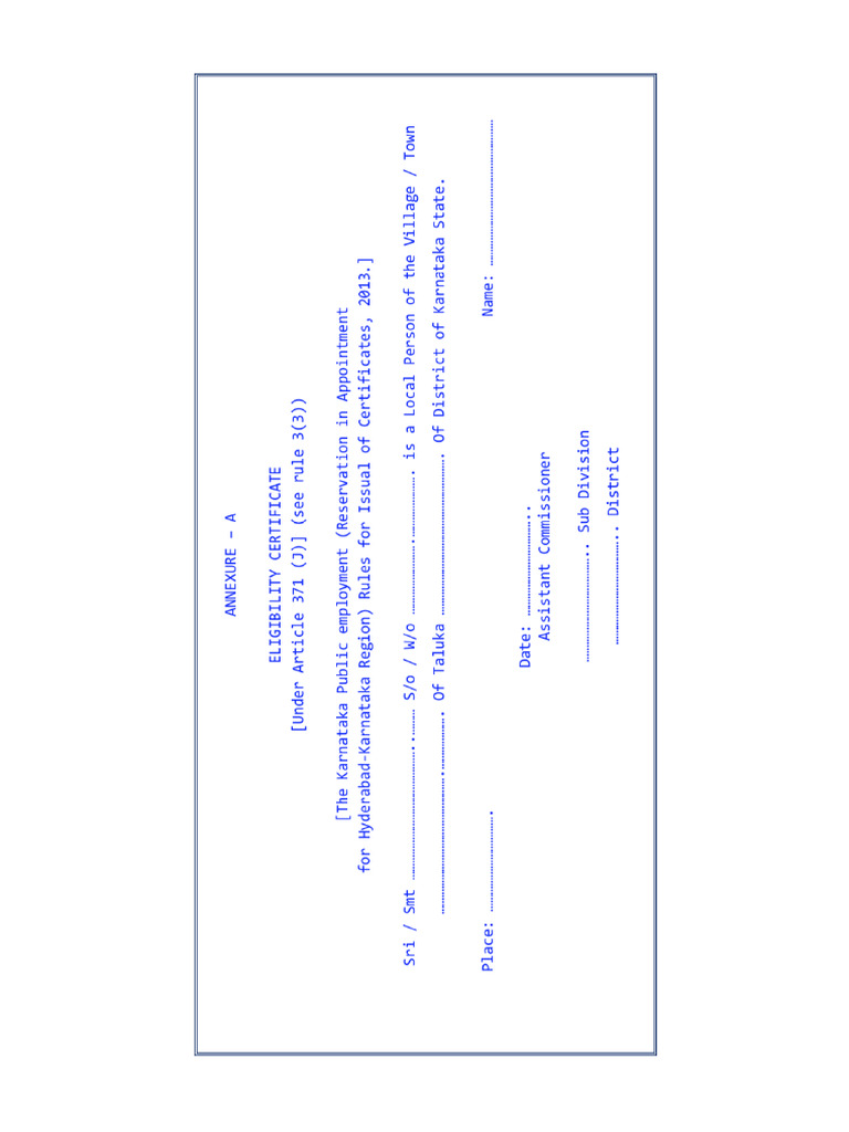 Kcet Hyderabad Karnataka Certificate | PDF
