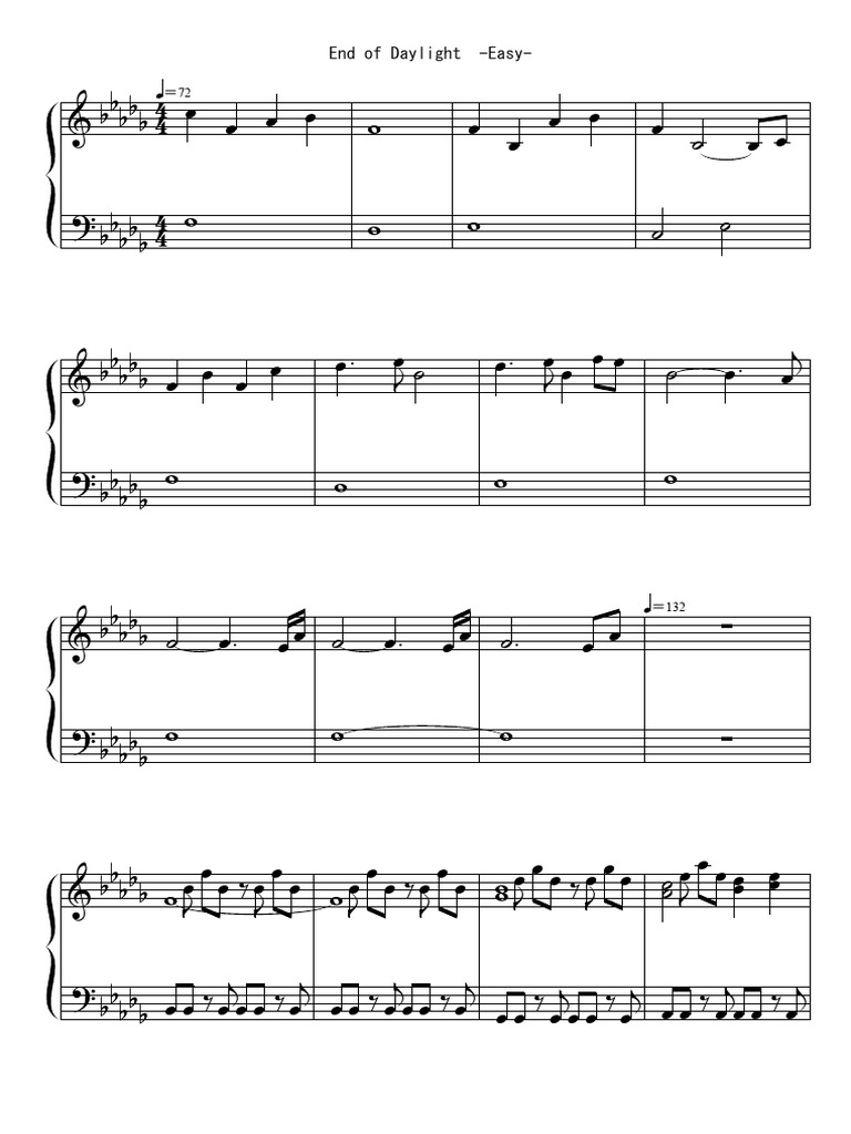 Touhou - End of Daylight (Sheet) | PDF