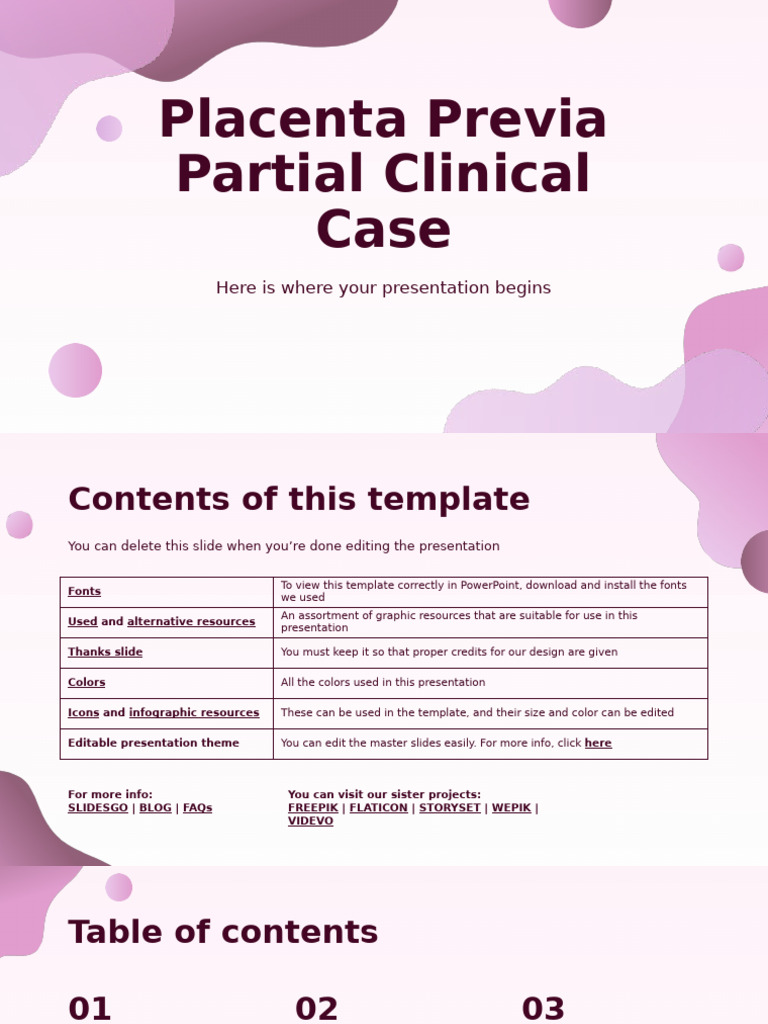 Placenta Previa Partial Clinical Case by Slidesgo | PDF | Medical ...