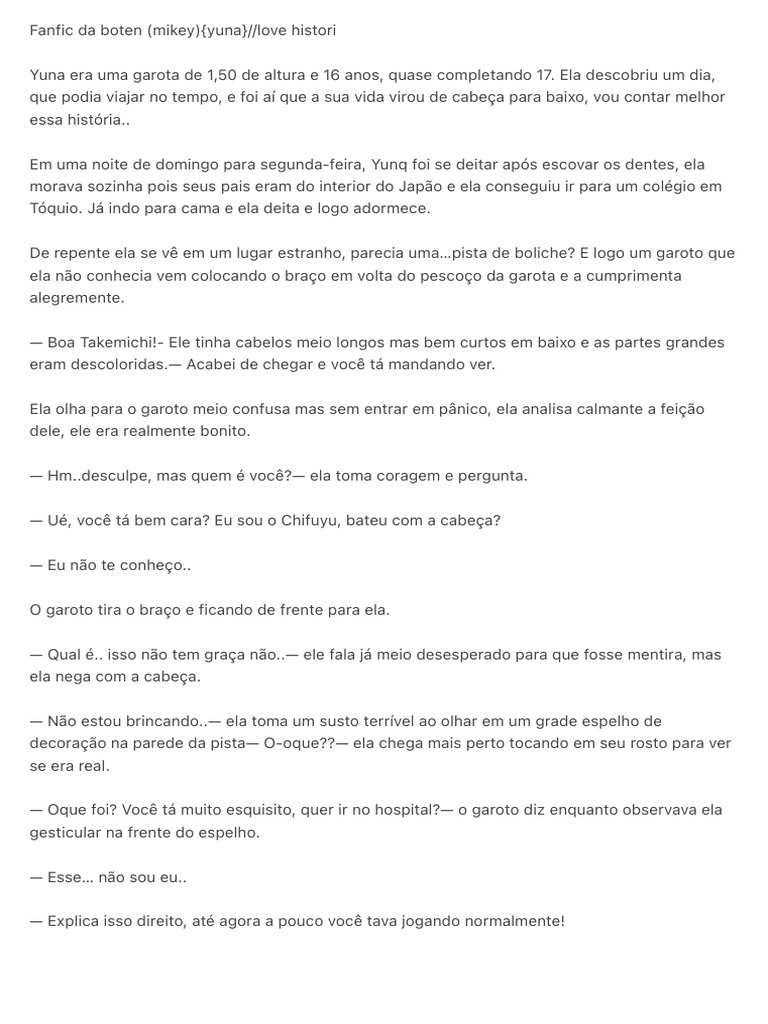 Fanfic Da Boten (Mikey) (Yuna) Love Histori | PDF | Tempo