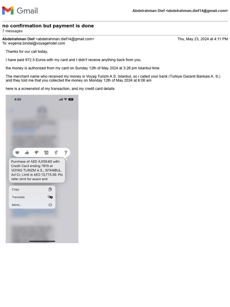 Service Not Recieved - No Confirmation But Payment Is Done | PDF ...