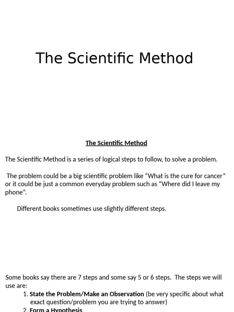 The Scientific Method Notes & Parts of Controlled Exp | PDF ...