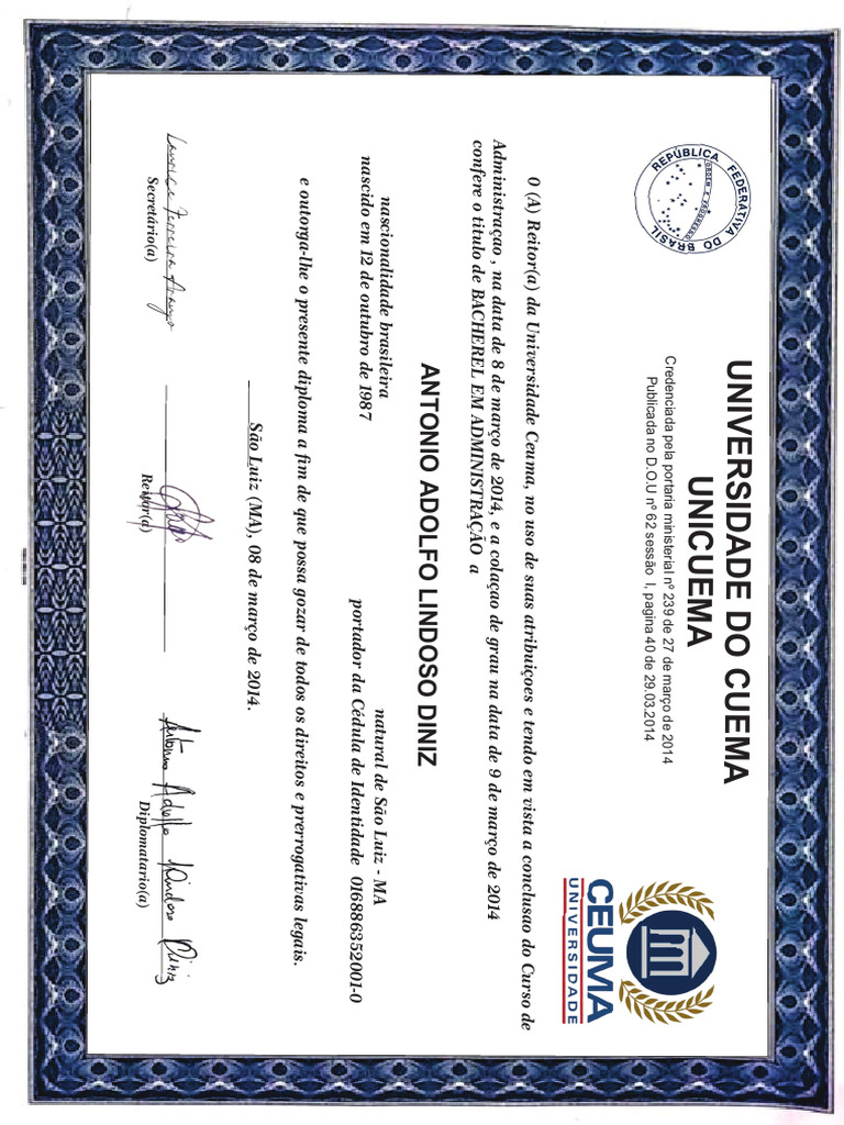 CERTIFICADO UNINTER OKOK CORRIGIDO - maRANHAO | PDF
