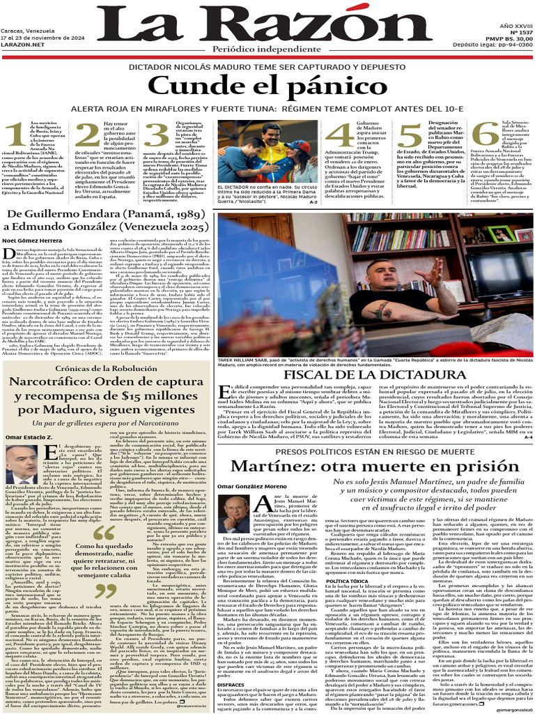 La Razon Dom 7112024 | PDF | Venezuela | Nicolás Maduro