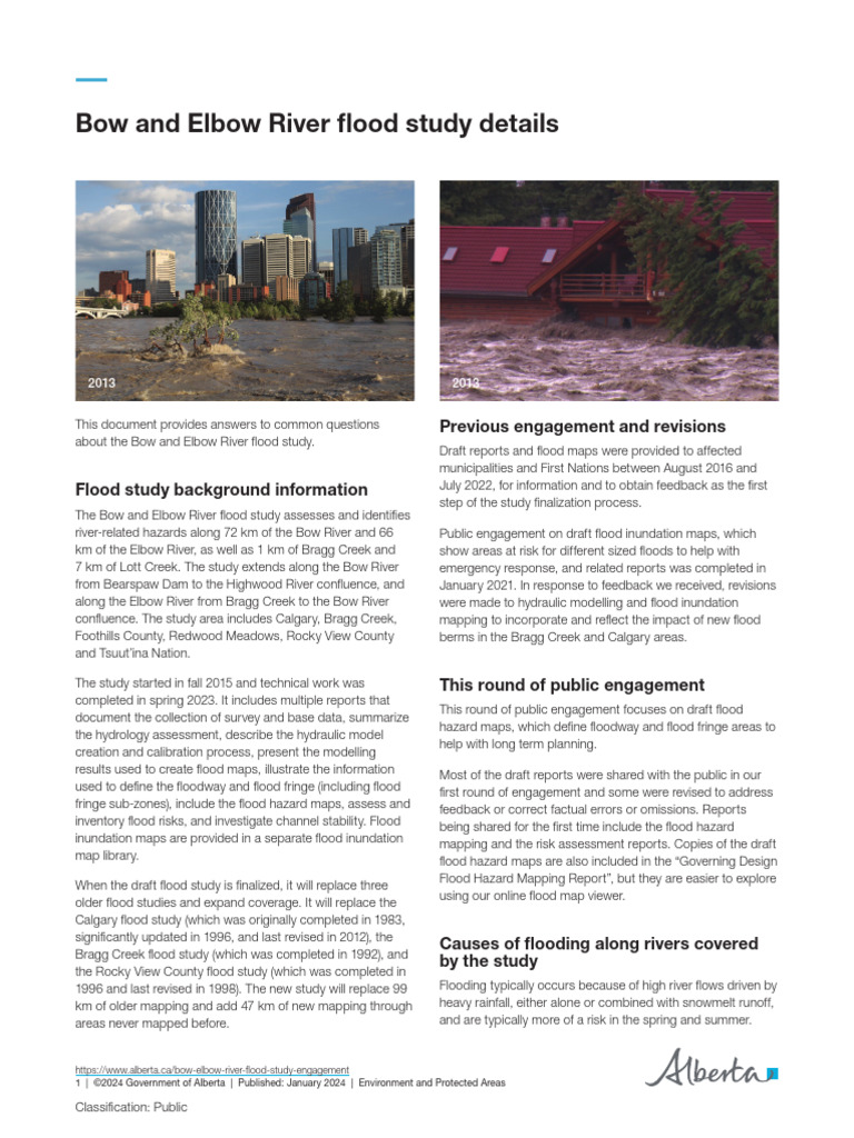 Epa Draft Bow Elbow River Flood Study Details 2024 | PDF | Flood ...