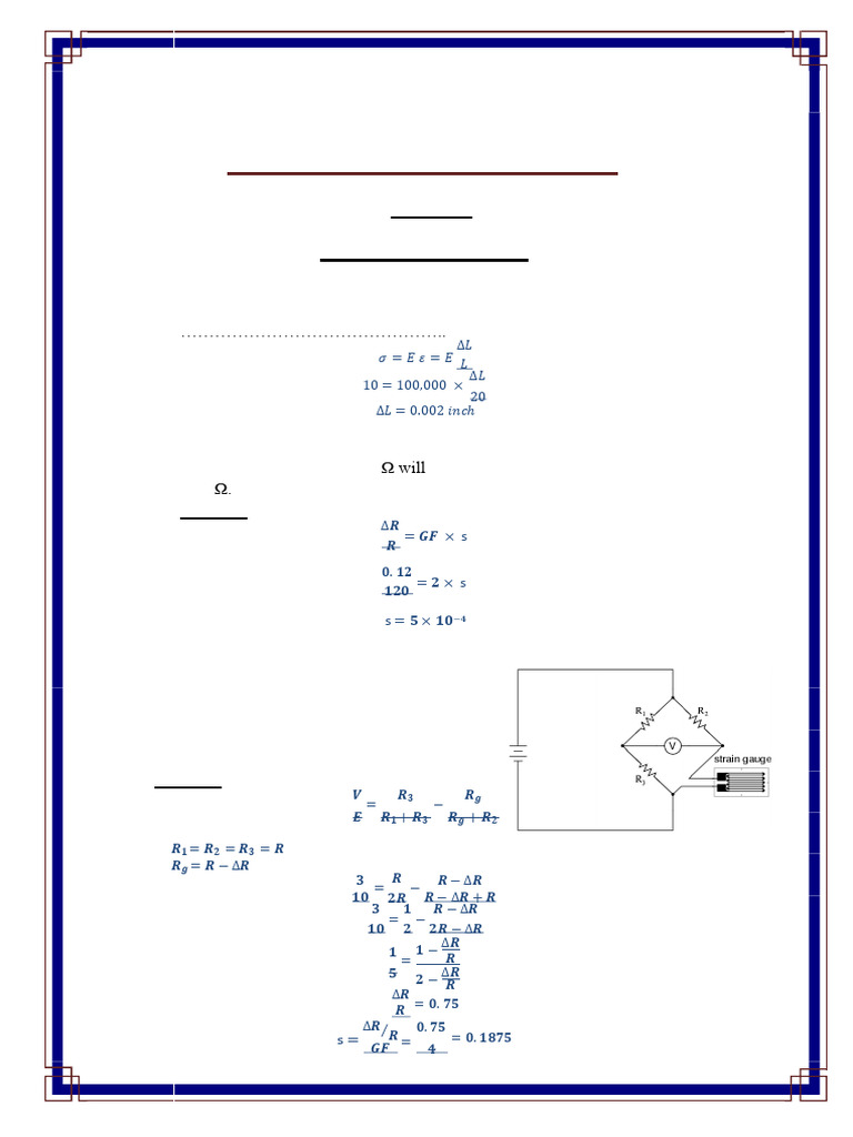 Strain Measurement Sheet Solution | PDF | Building Engineering | Mechanical Engineering