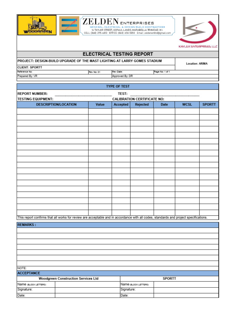 Electrical Testing Report | PDF