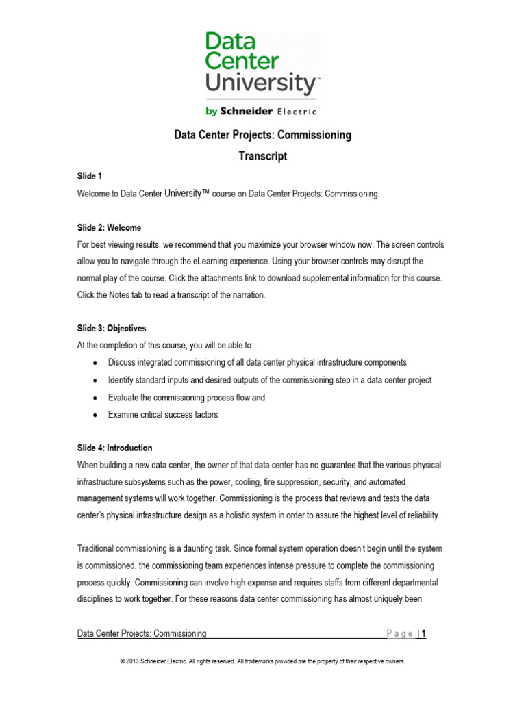 Data Center Commissioning Overview | PDF | Data Center | Audit