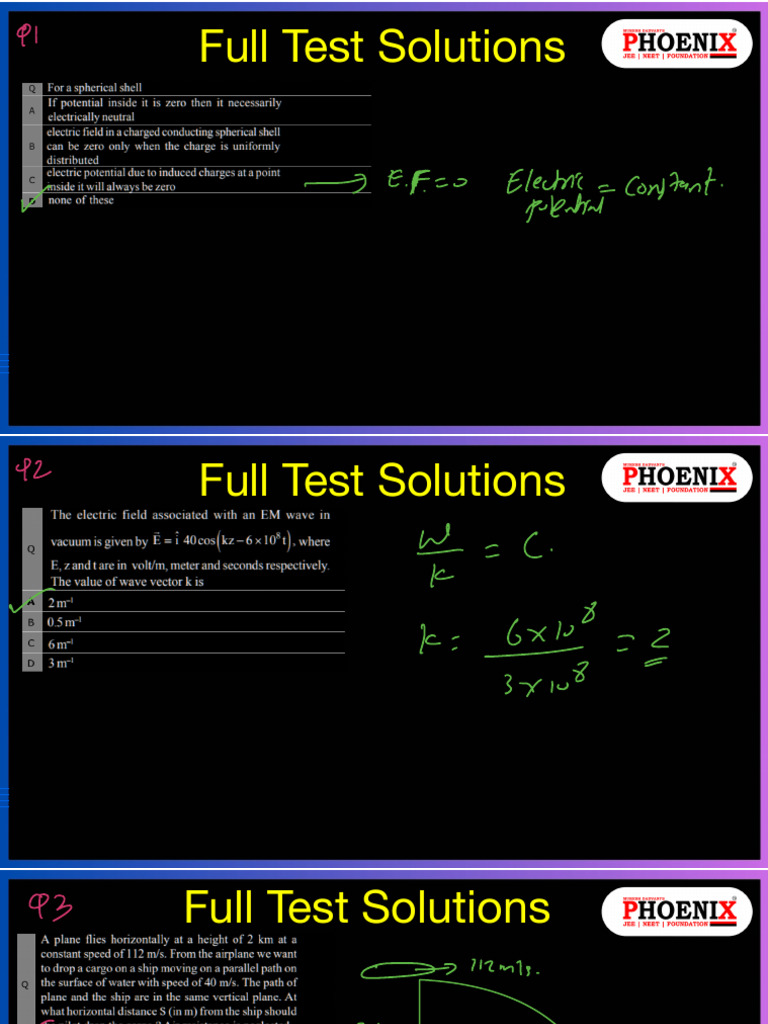FT6 PHYSICS Solutions | PDF