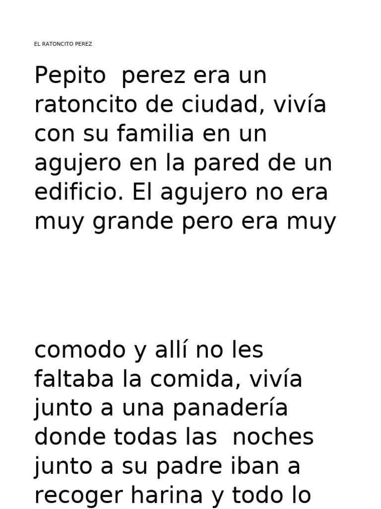 Cuento El Ratoncito Perez | PDF