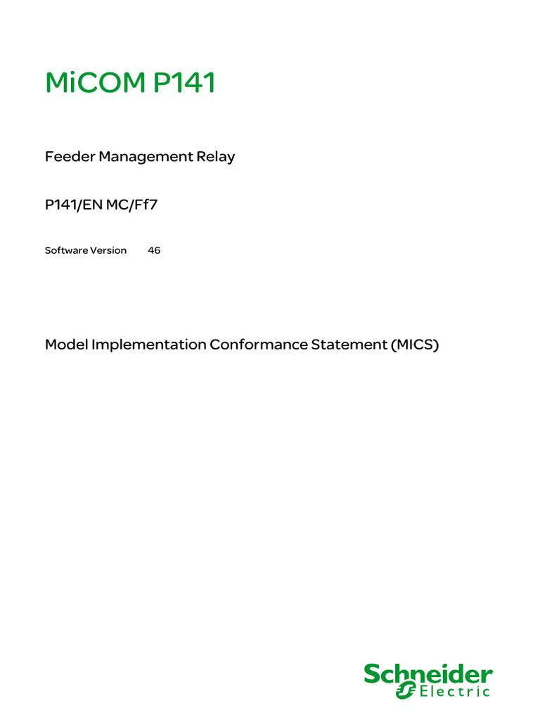Micom P141: Feeder Management Relay | PDF | Data Model | Data Type