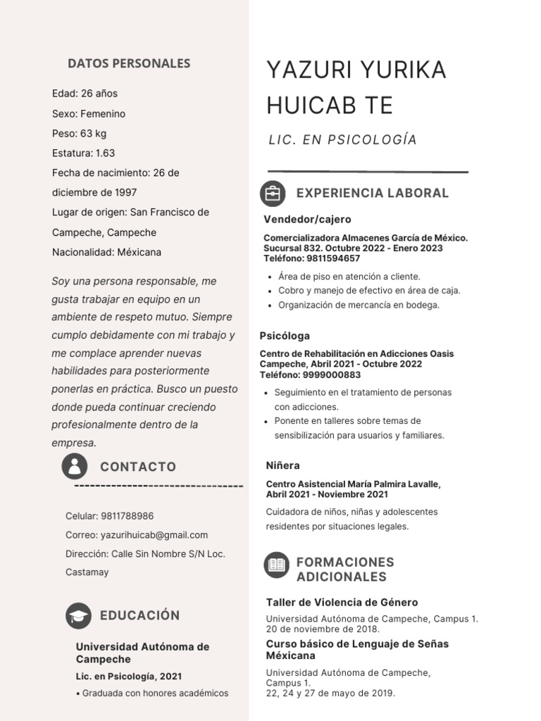 Curriculum Yazuri | PDF