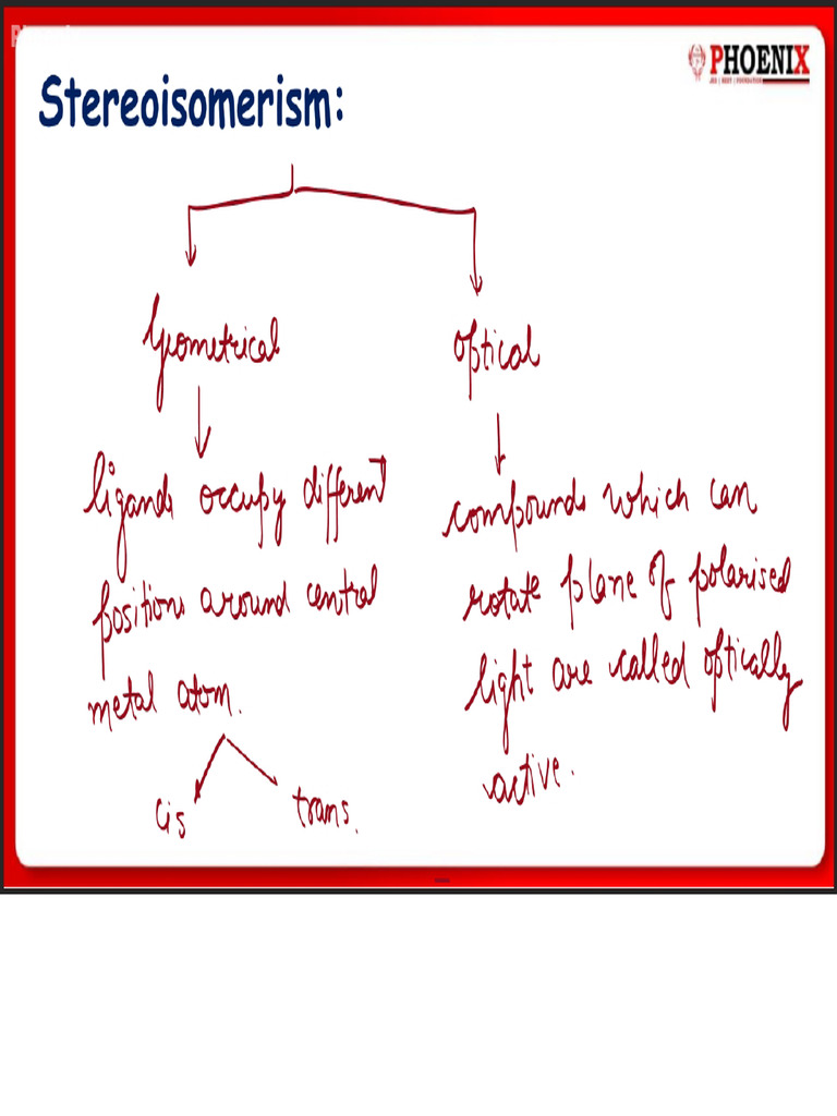 Tetrahedral and Square Planer Stereoisomerism | PDF