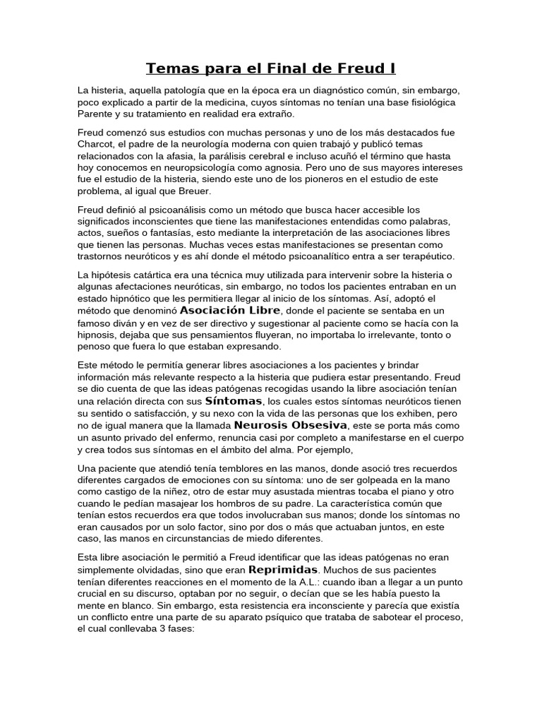 Final Freud I | PDF | Mente inconsciente | Sigmund Freud