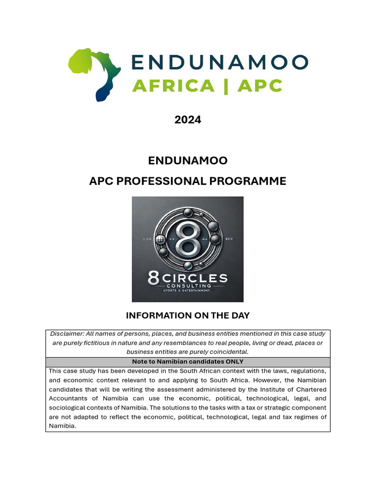 APC2024 Case Study 3 - 8CC - IOD & Task List (RSA VERSION) PDF | PDF ...