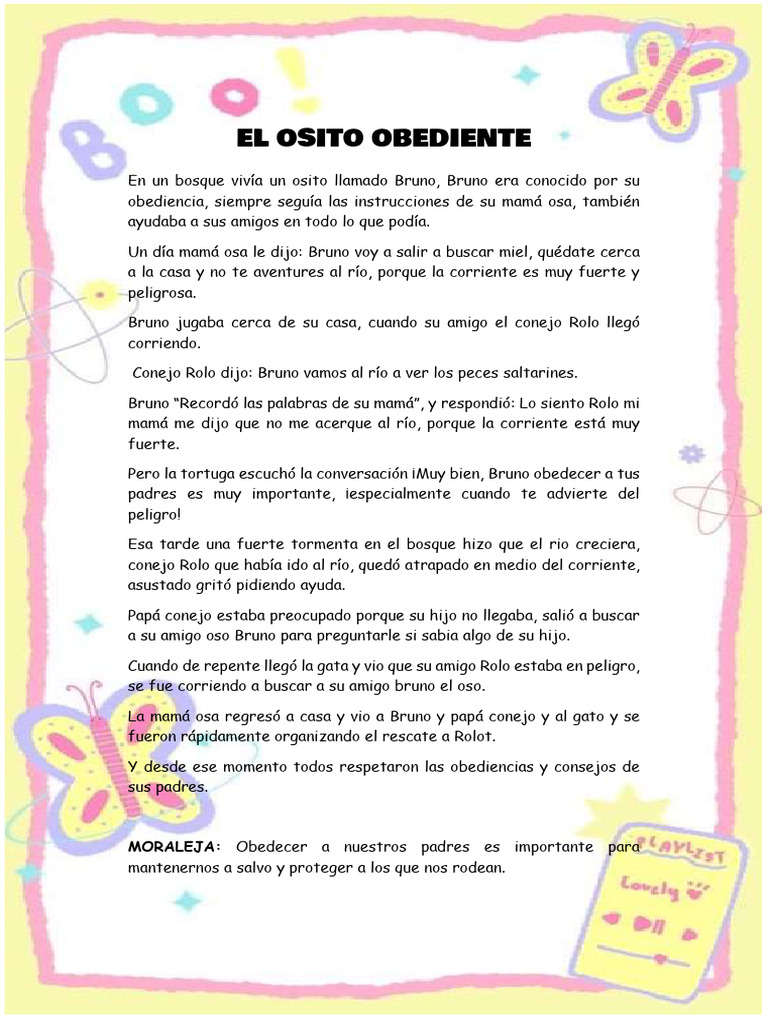 El Osito Obediente | PDF
