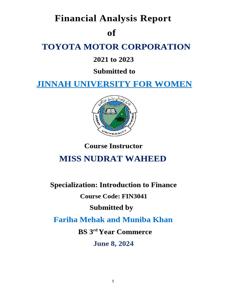 Toyota Financial Analysis 2021-2023 | PDF | Equity (Finance) | Balance ...