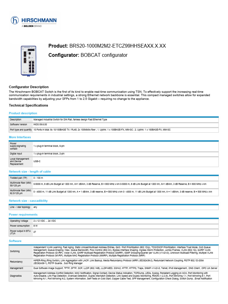 BRS20-1000M2M2-ETCZ99HHSEAXX Switch | PDF | Radius | Telecommunications