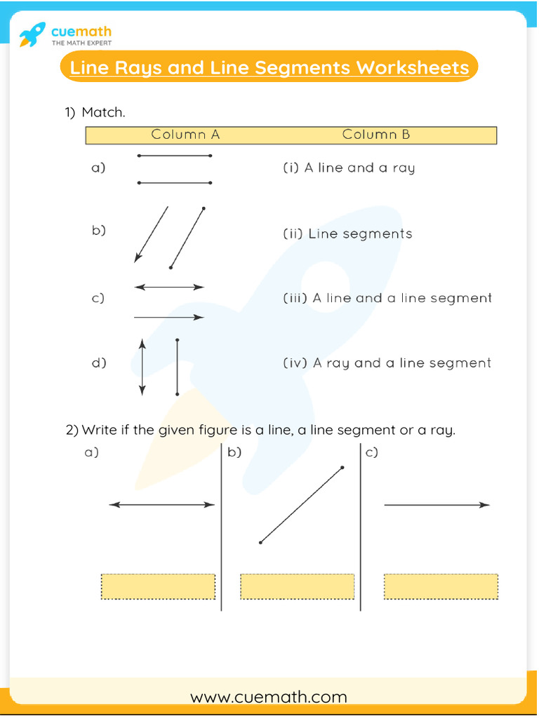 Line Rays and Line Segments Worksheets _ Worksheet 1 | PDF