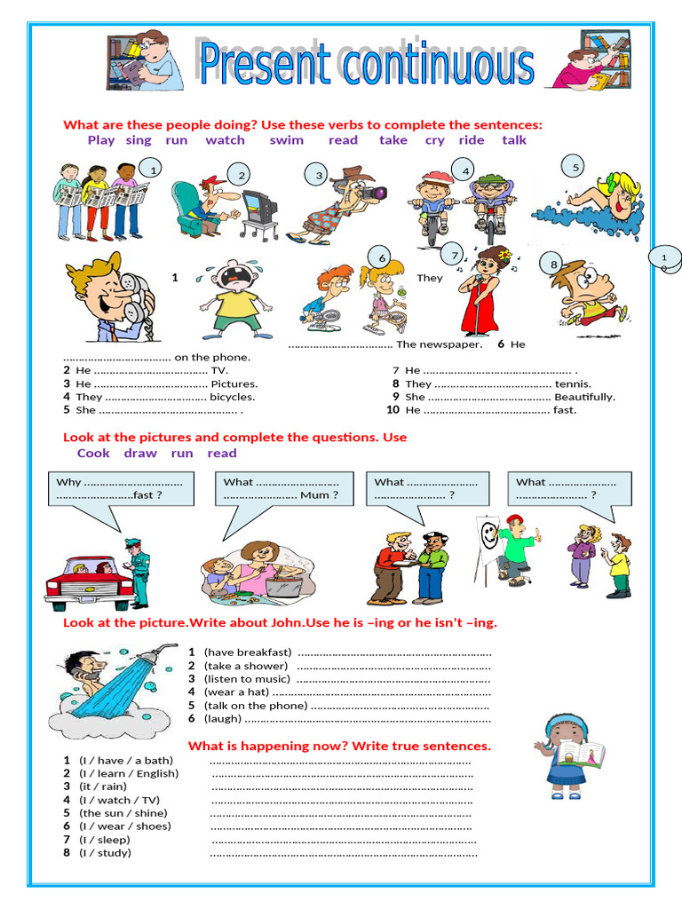 Present Continuous 29812 | PDF