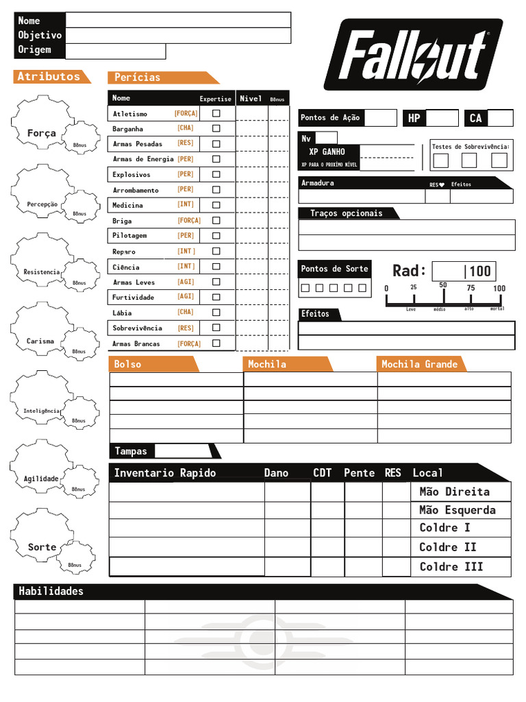 Ficha Humanoide Fallout | PDF