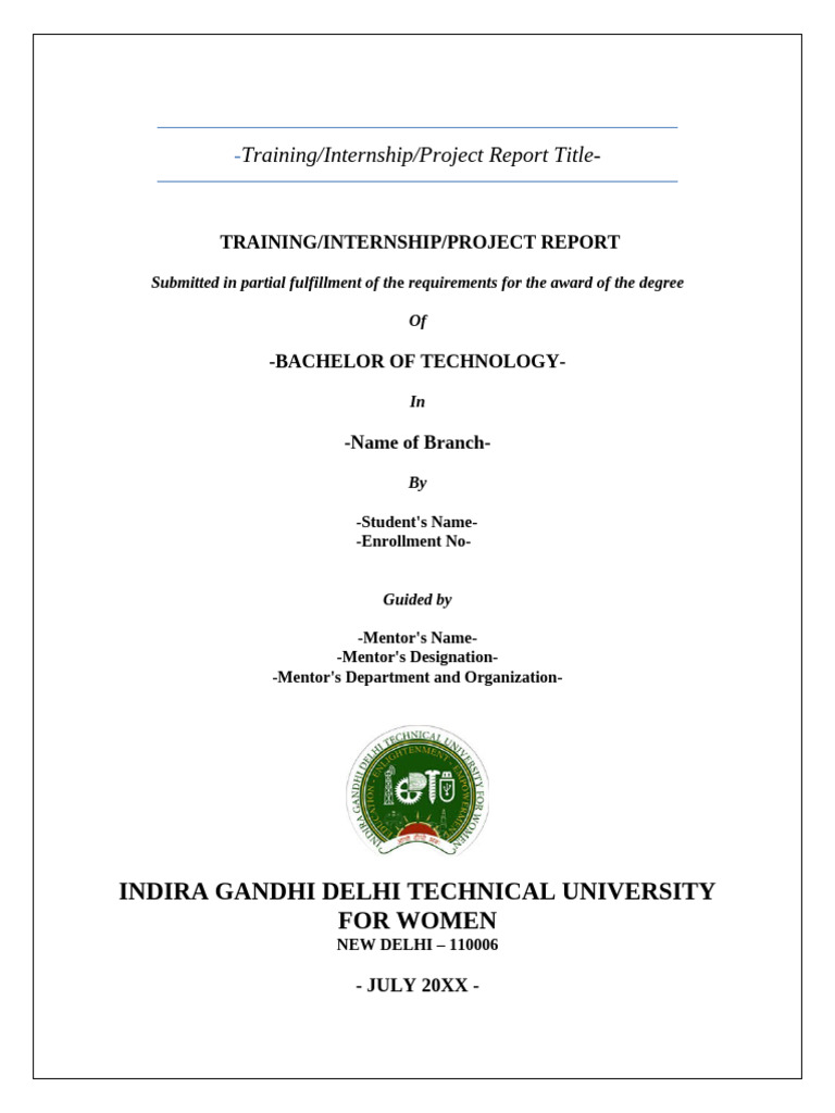 Final-Internship Report Template-For CBCS | PDF | Career & Growth ...