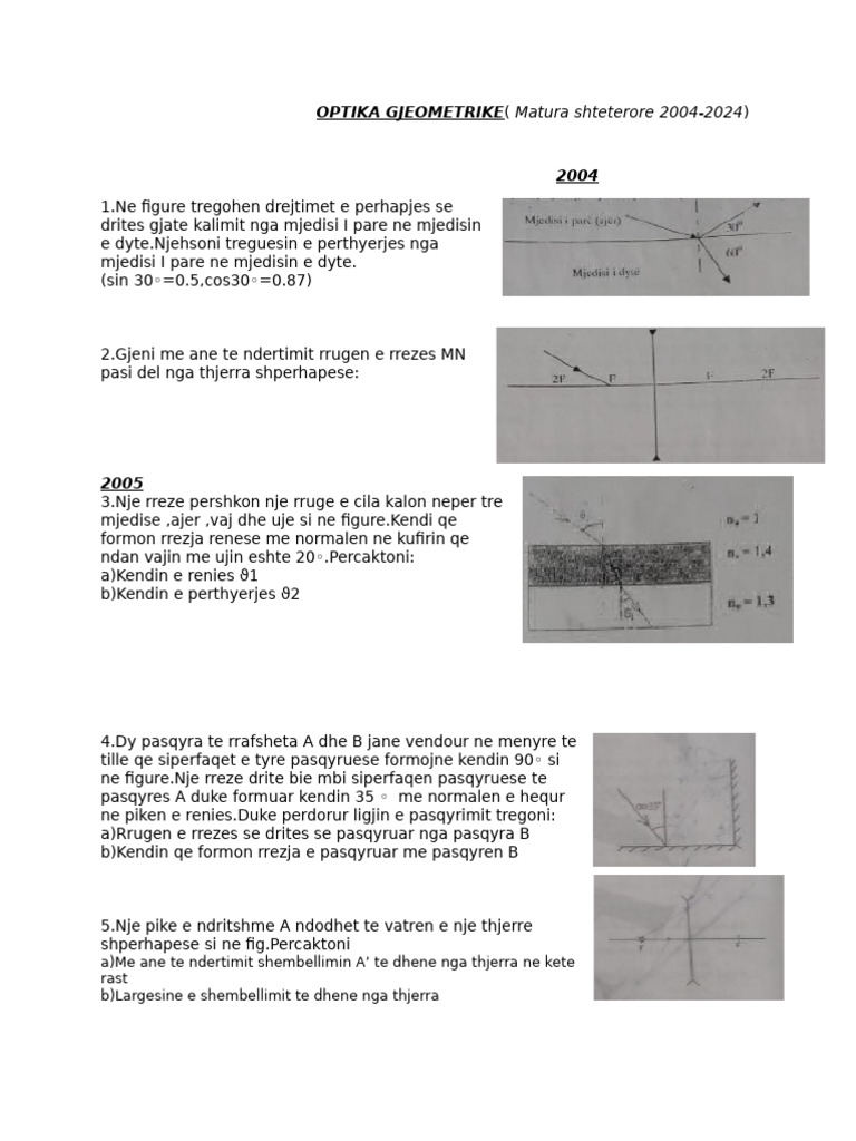 Optika Gjeometrike, MSH 2004-2024 | PDF