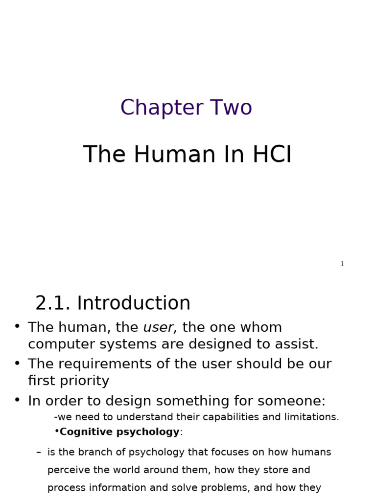 HCI Chapter TWO | PDF | Perception | Memory HCI Chapter TWO | PDF | Perception | Memory